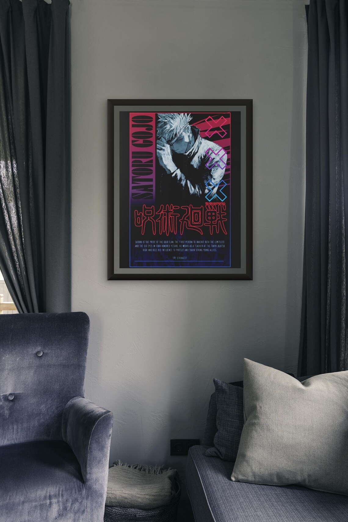 Satoru Gojo Poster | Jujutsu Kaisen Anime Wall Art | JJK Print | Magic ...