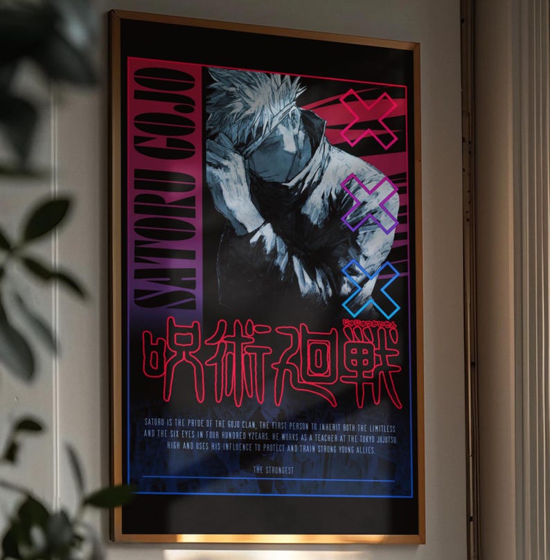 Satoru Gojo Poster | Jujutsu Kaisen Anime Wall Art | JJK Print | Magic ...