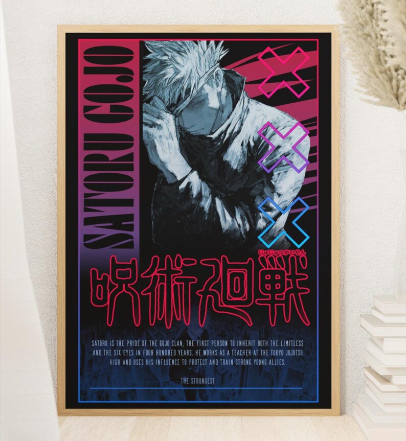 Satoru Gojo Poster | Jujutsu Kaisen Anime Wall Art | JJK Print | Magic ...