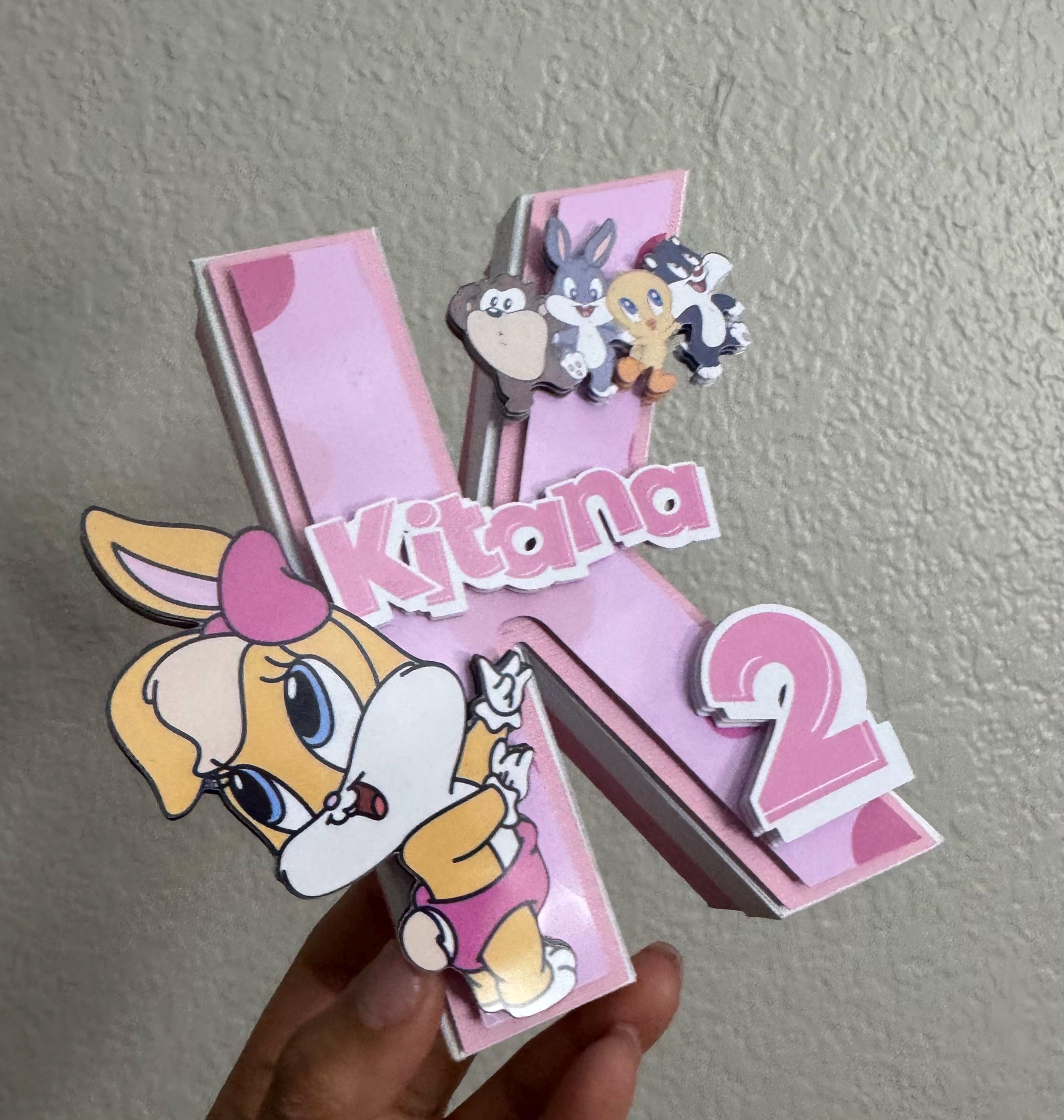 Custom Baby Looney Tunes 3D Letter - Personalized Party Decor - Etsy