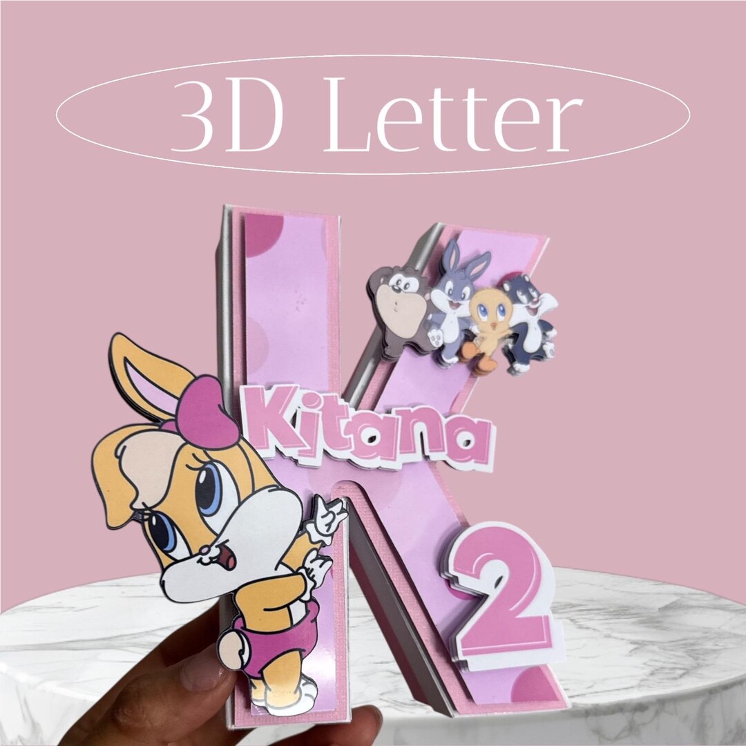 Custom Baby Looney Tunes 3D Letter - Personalized Party Decor - Etsy