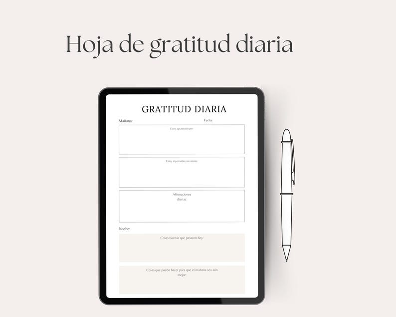 Printable Gratitude Sheet | Gratitude and Wellbeing Journal Template ...