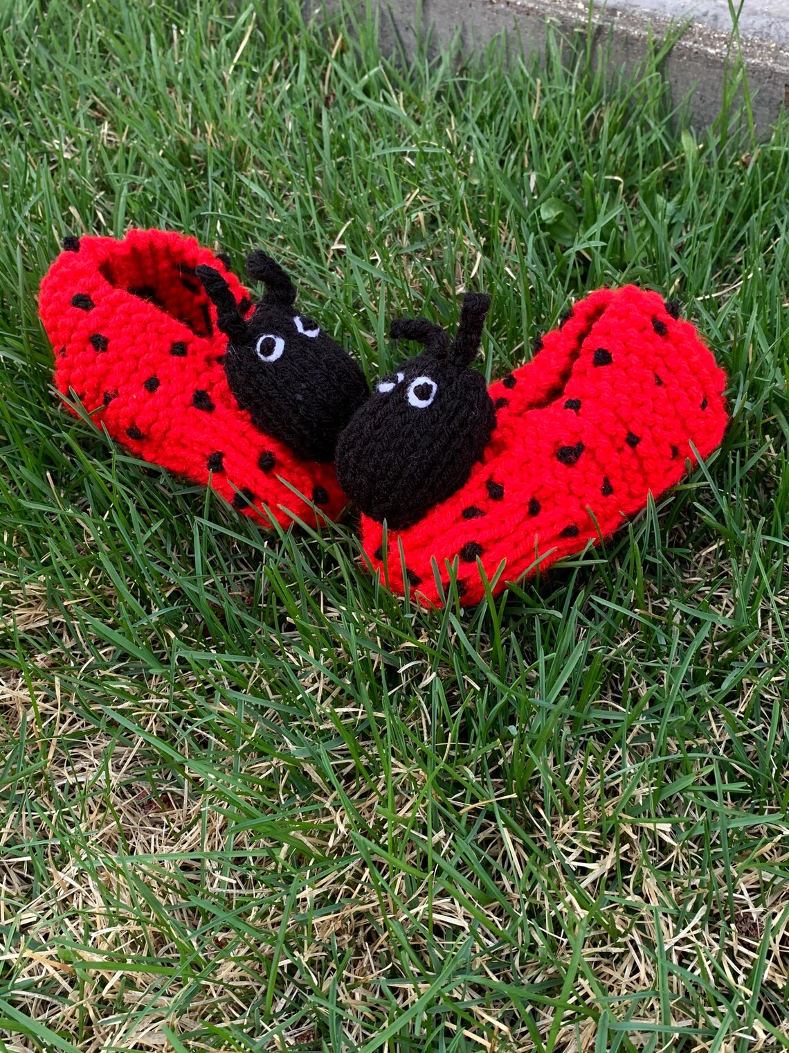 Ladybug Slippers Animal Slippers Knitted Kids Slippers Insects Bugs ...