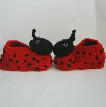 Ladybug Slippers Animal Slippers Knitted Kids Slippers Insects Bugs ...