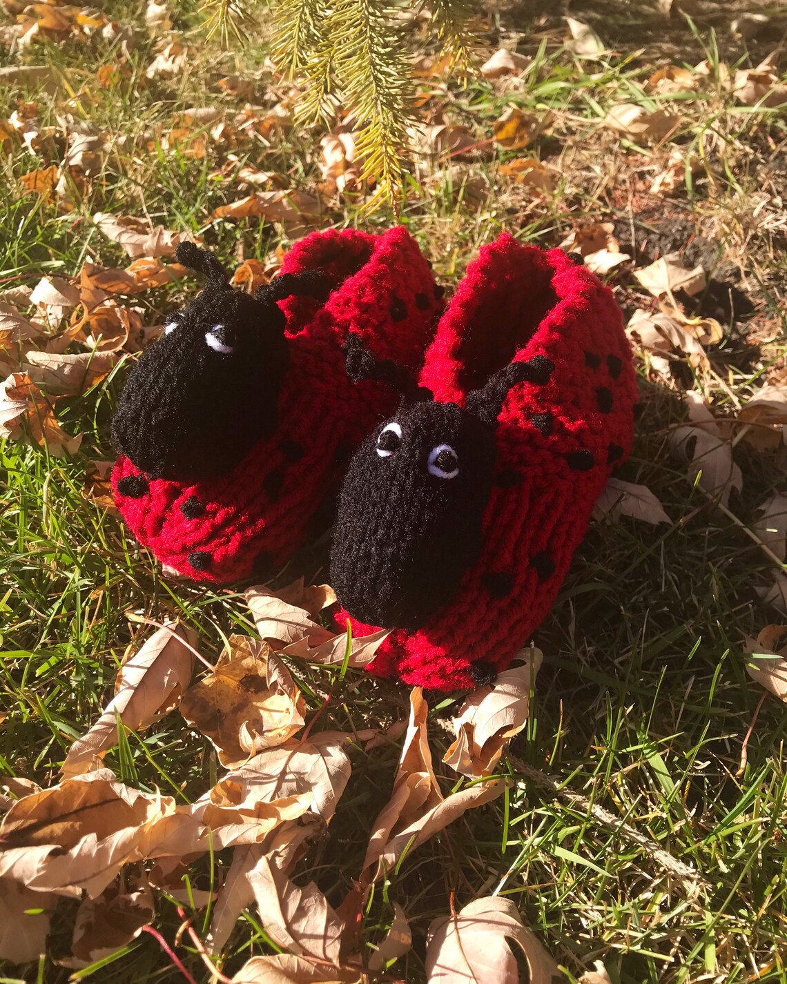 Ladybug Slippers Animal Slippers Knitted Kids Slippers Insects Bugs ...