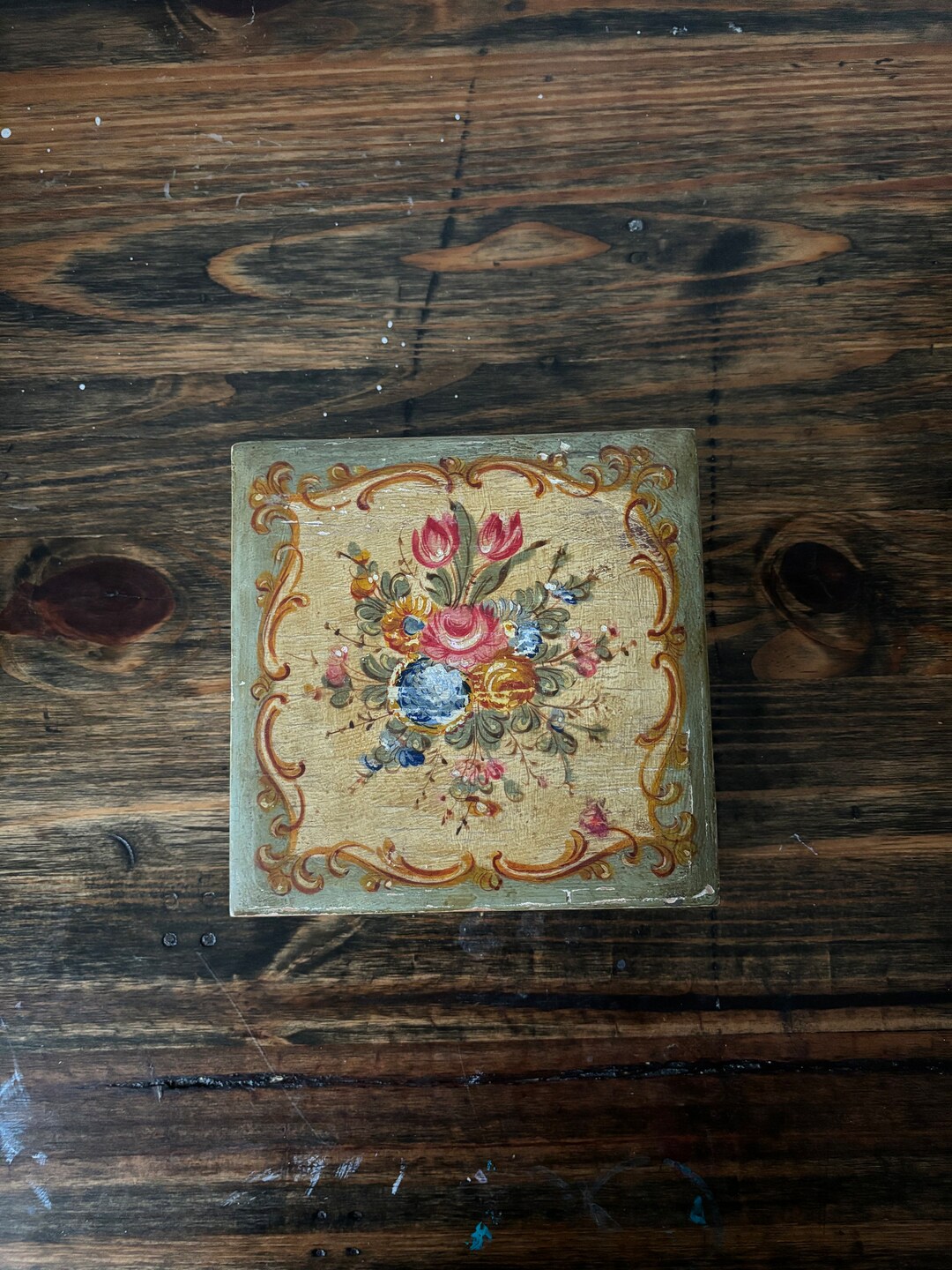 Vintage Handpainted Vanity Box - Etsy
