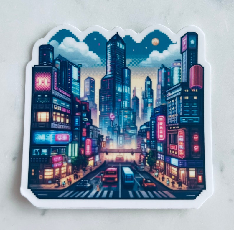Pixel Cityscape Sticker Bundle - Etsy