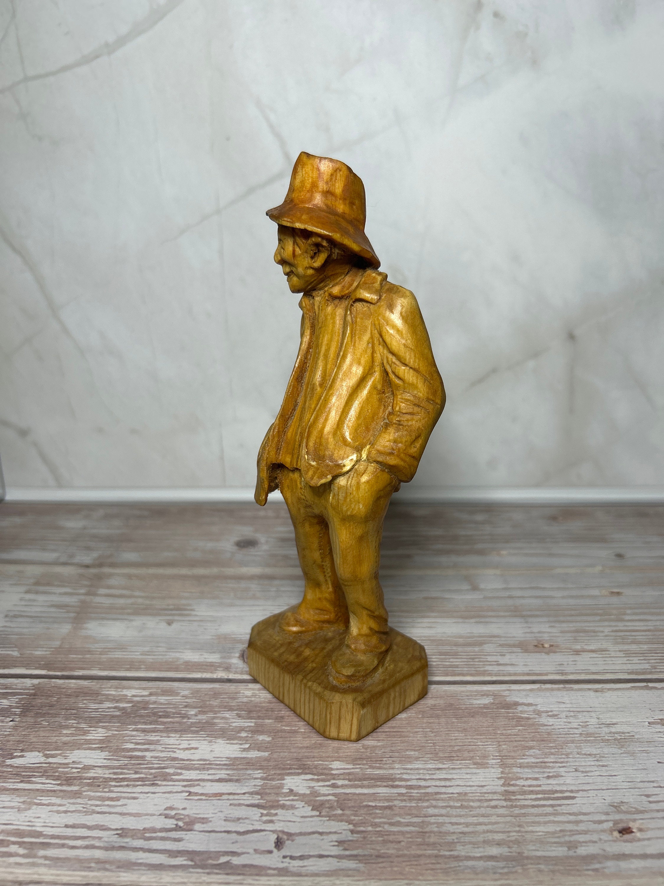 Hand Carved Wooden Statue, “grandpa” - Etsy