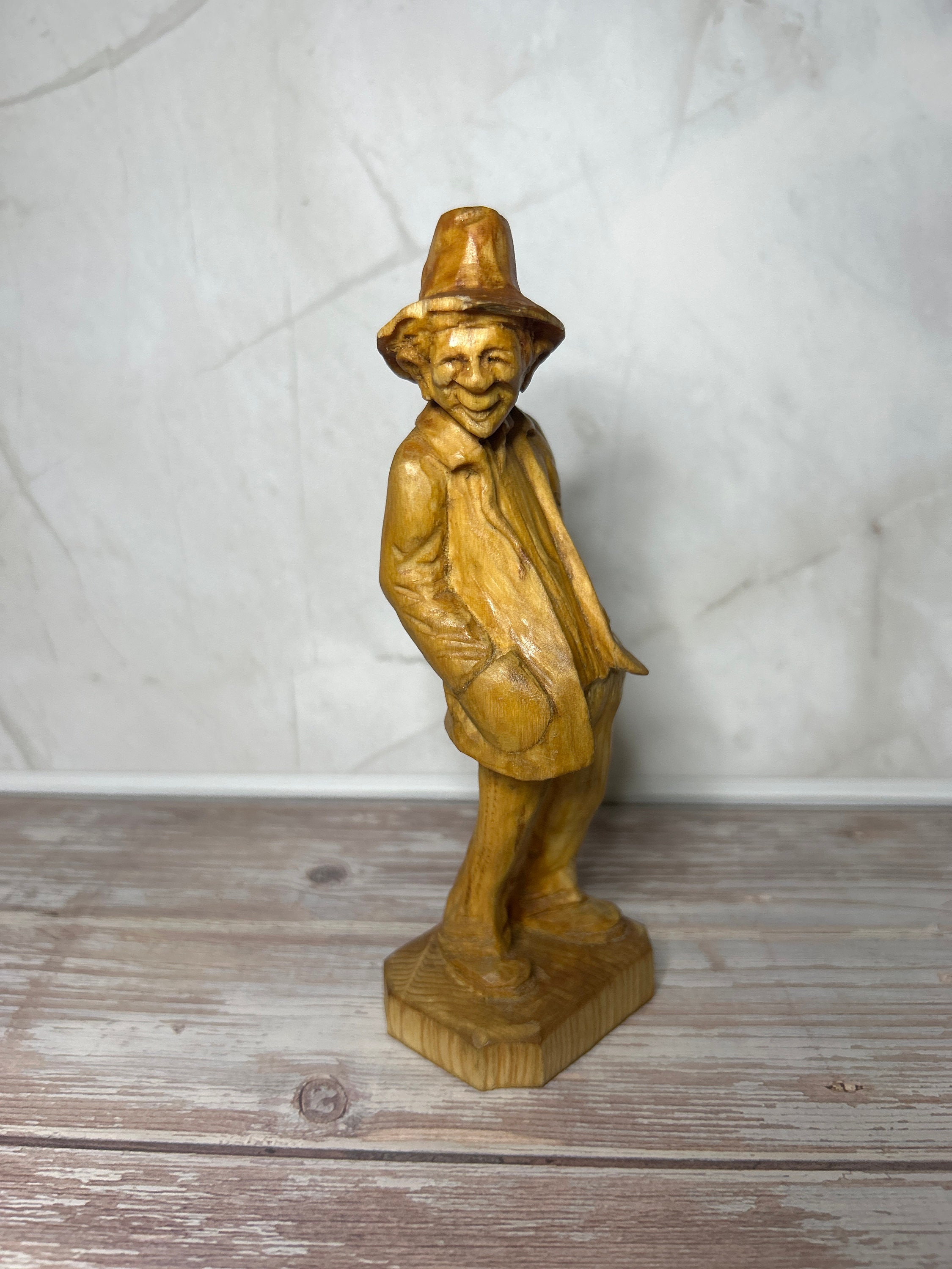 Hand Carved Wooden Statue, “grandpa” - Etsy
