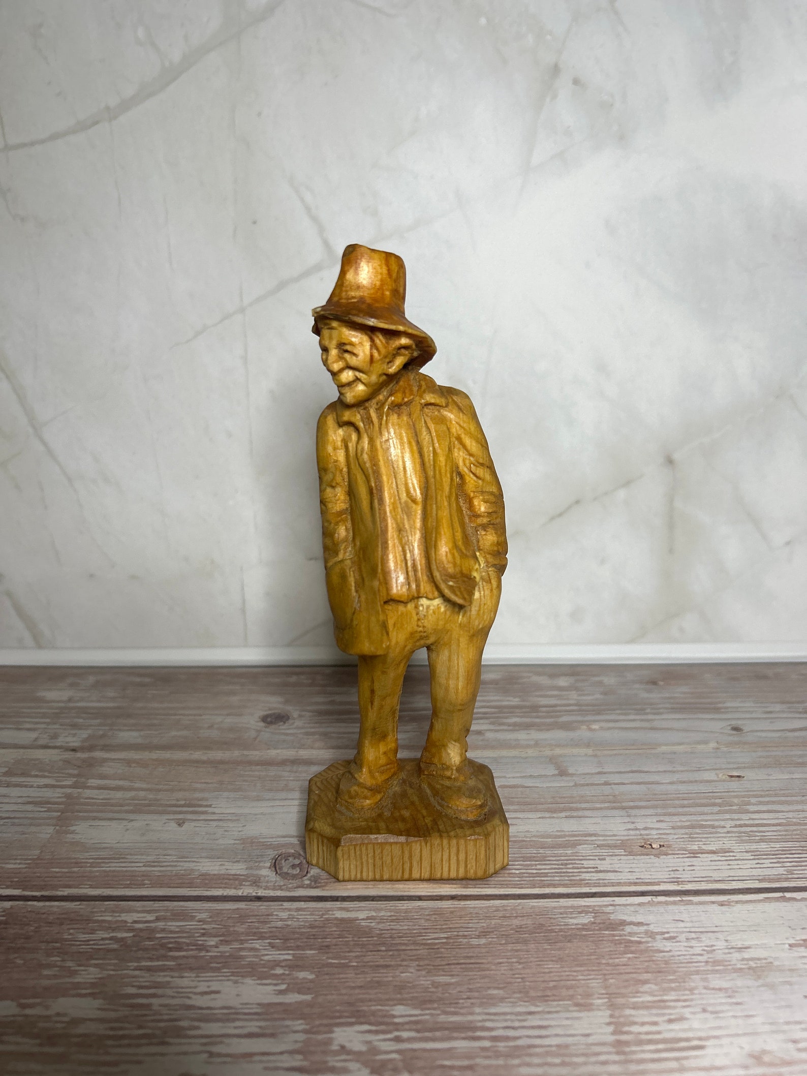 Hand Carved Wooden Statue, “grandpa” - Etsy