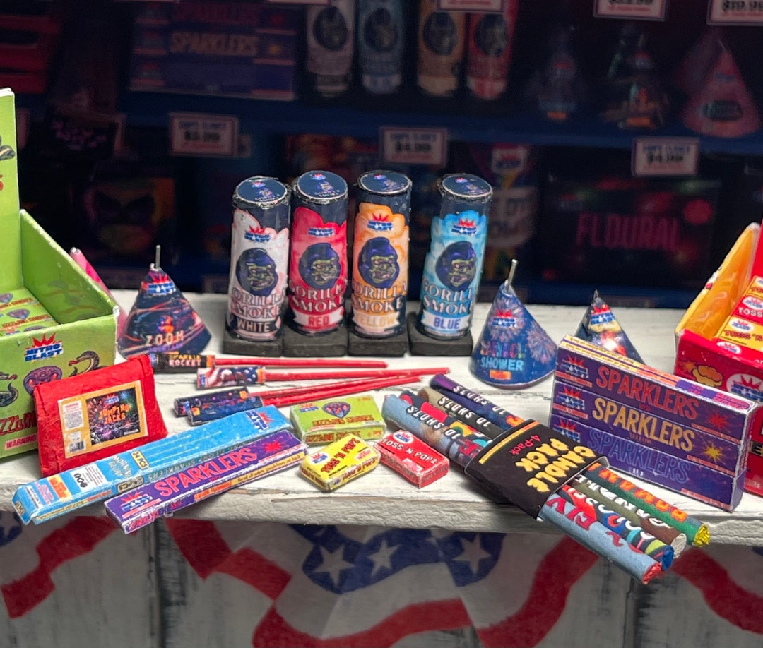 Dollhouse Miniature Digital Download Printable Fireworks Box Fountain ...