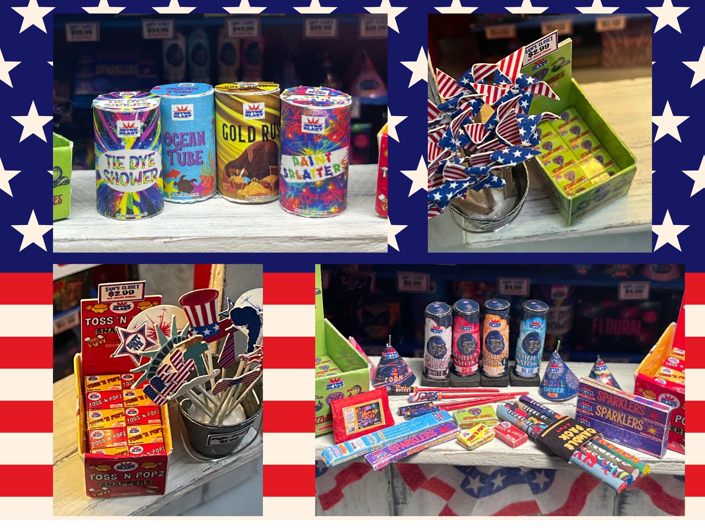 Dollhouse Miniature Digital Download Fireworks Stand DIY Project Bottle ...