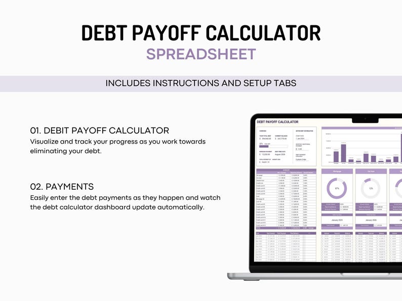 Debt Payoff Calculator: Google Sheets Template (digital Download) - Etsy