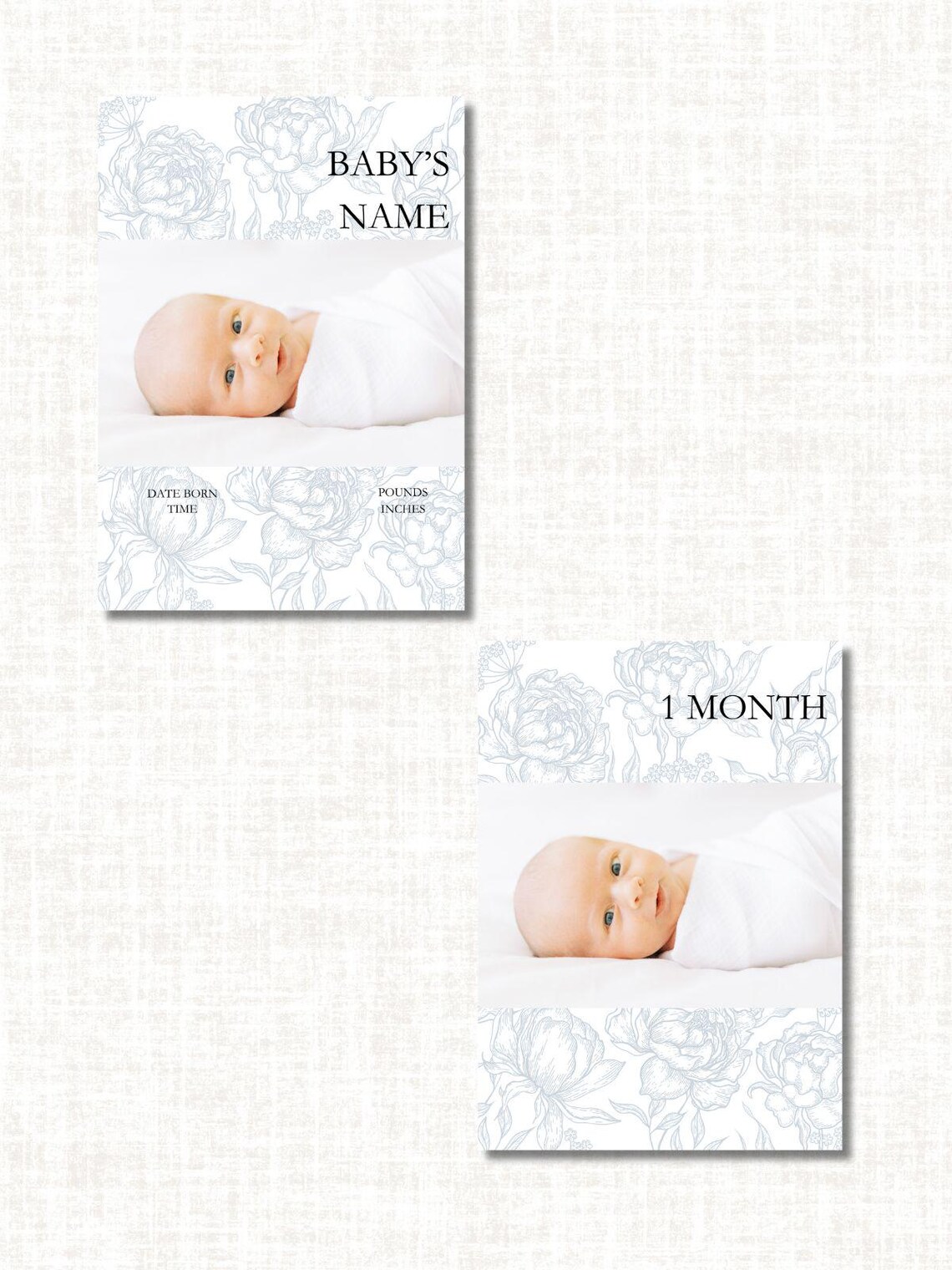 Editable Baby Milestone Cards | Digital Download | Printable Monthly ...