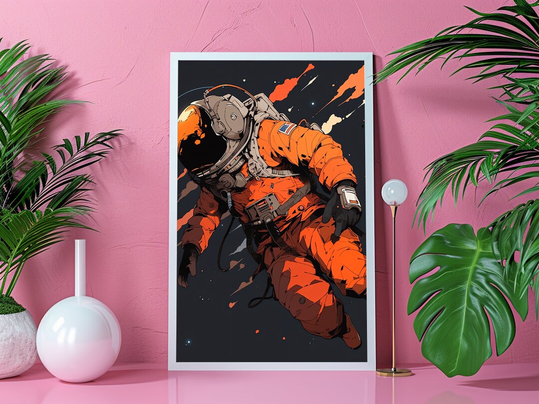 Stunning Astronaut Floating in Space Poster Detailed Space Art ...