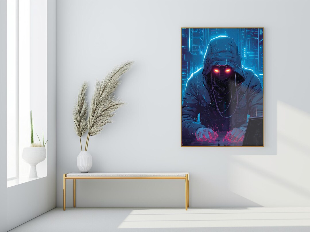 Cyberpunk Hacker Art Print Dan Mumford Inspired Award-winning Digital ...