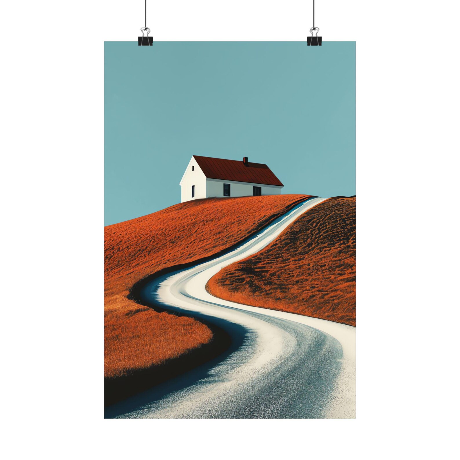 Ultrafine Detailed Hilltop House Poster Precisionism Art Charming ...