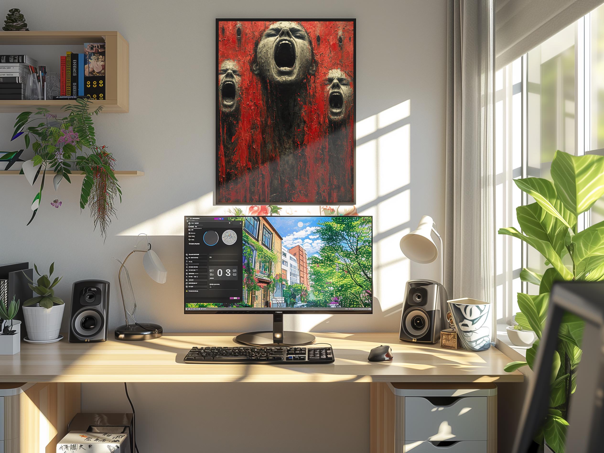 Screaming Faces Artwork Oil Painting Neo-expressionism Dystopian Art ...