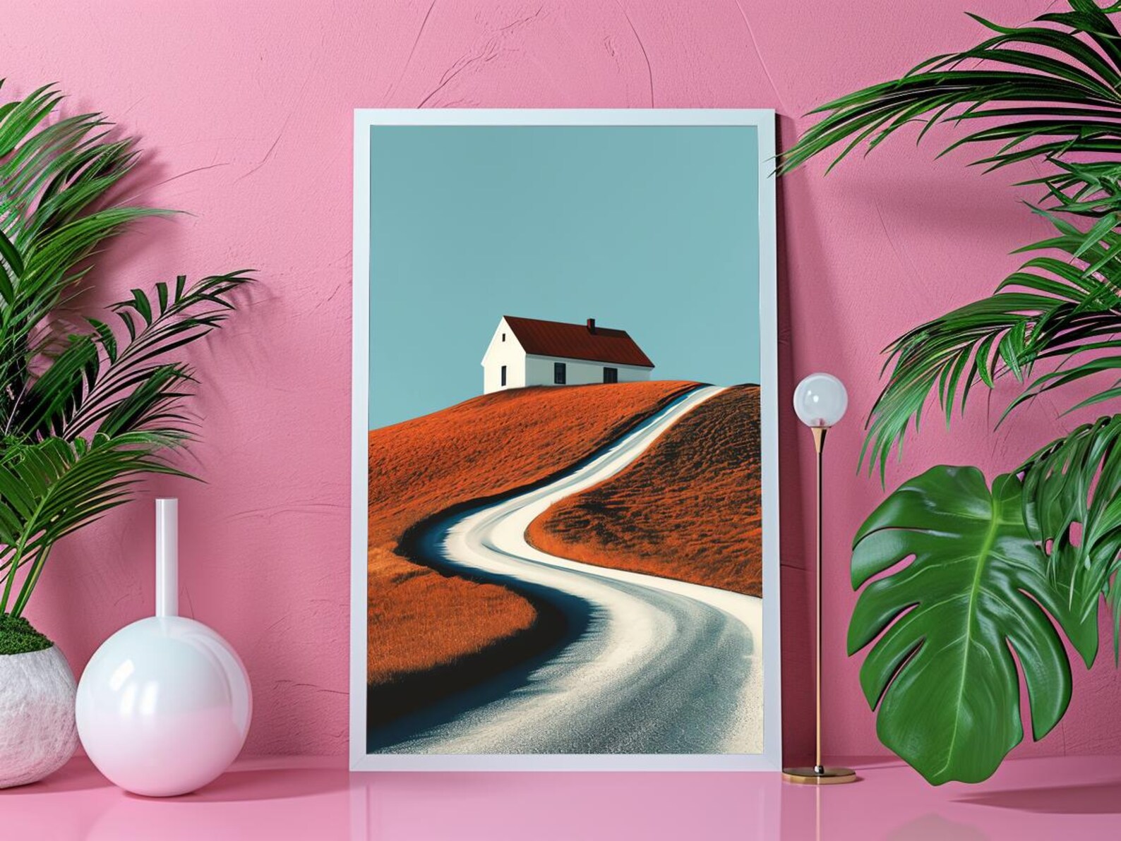 Ultrafine Detailed Hilltop House Poster Precisionism Art Charming ...