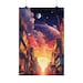 Comic Book Panel Anime Landscape Art City Street Scene Moonlit Sky ...