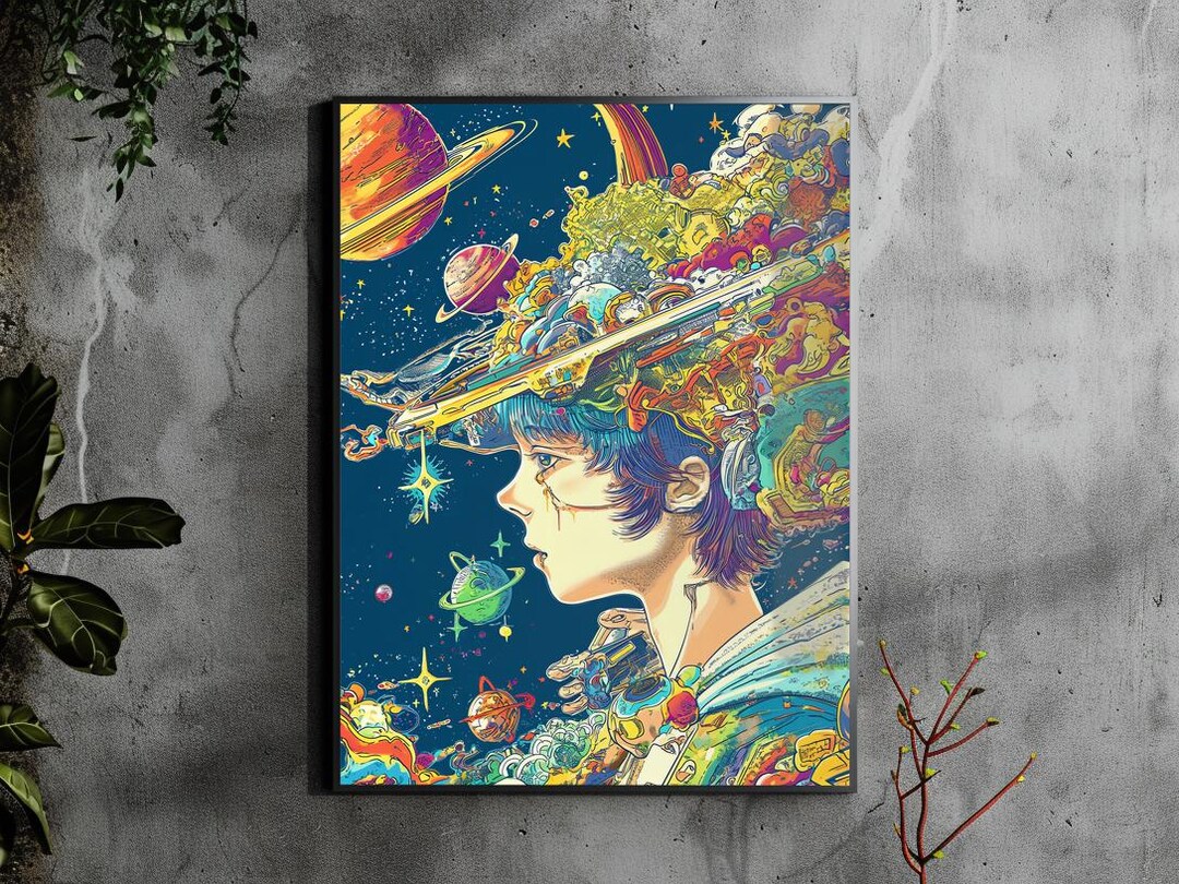 Cosmic Anime Nouveau Woman Poster Space Art Contest Winner Art Detailed ...