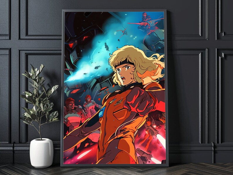 Vintage Anime Poster Retrofuturism 80s Art OVA Style Gundam Box Group ...