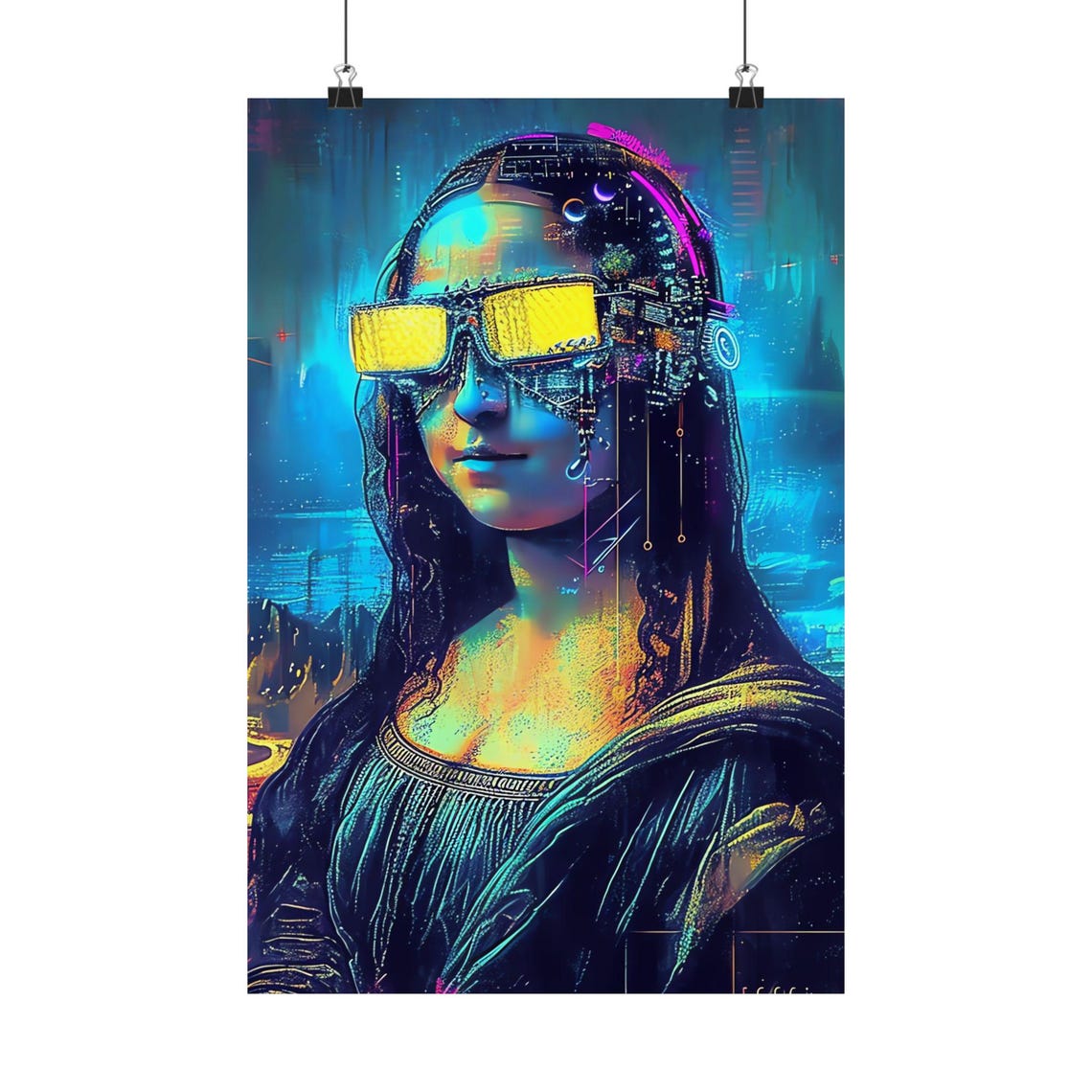Cyberpunk Woman Digital Art Poster Print High Quality Computer Art ...