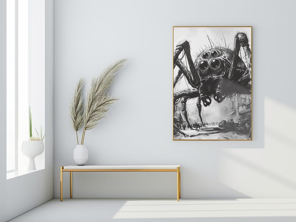 Monochrome Steampunk Spider Concept Art Altermodern RPG Rulebook ...