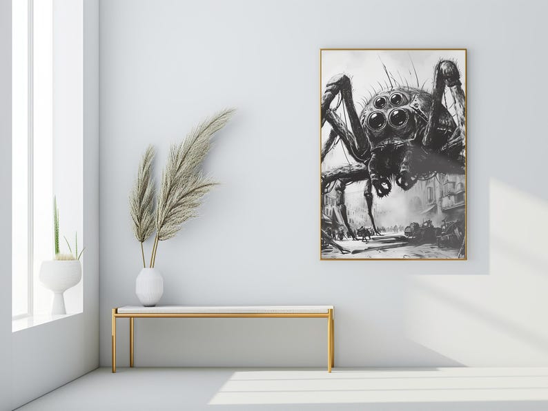 Monochrome Steampunk Spider Concept Art Altermodern RPG Rulebook ...