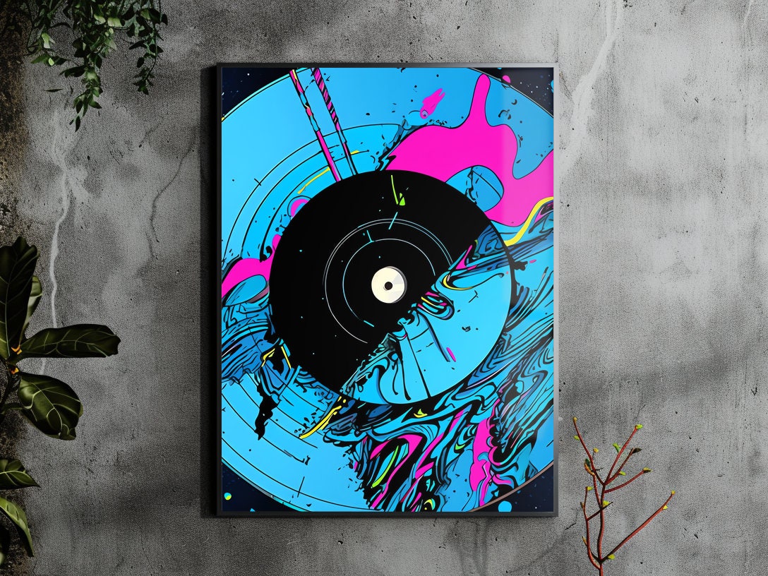 Funk Art Music Retro Poster Silk Screen Spinning Records Vinyl Design ...