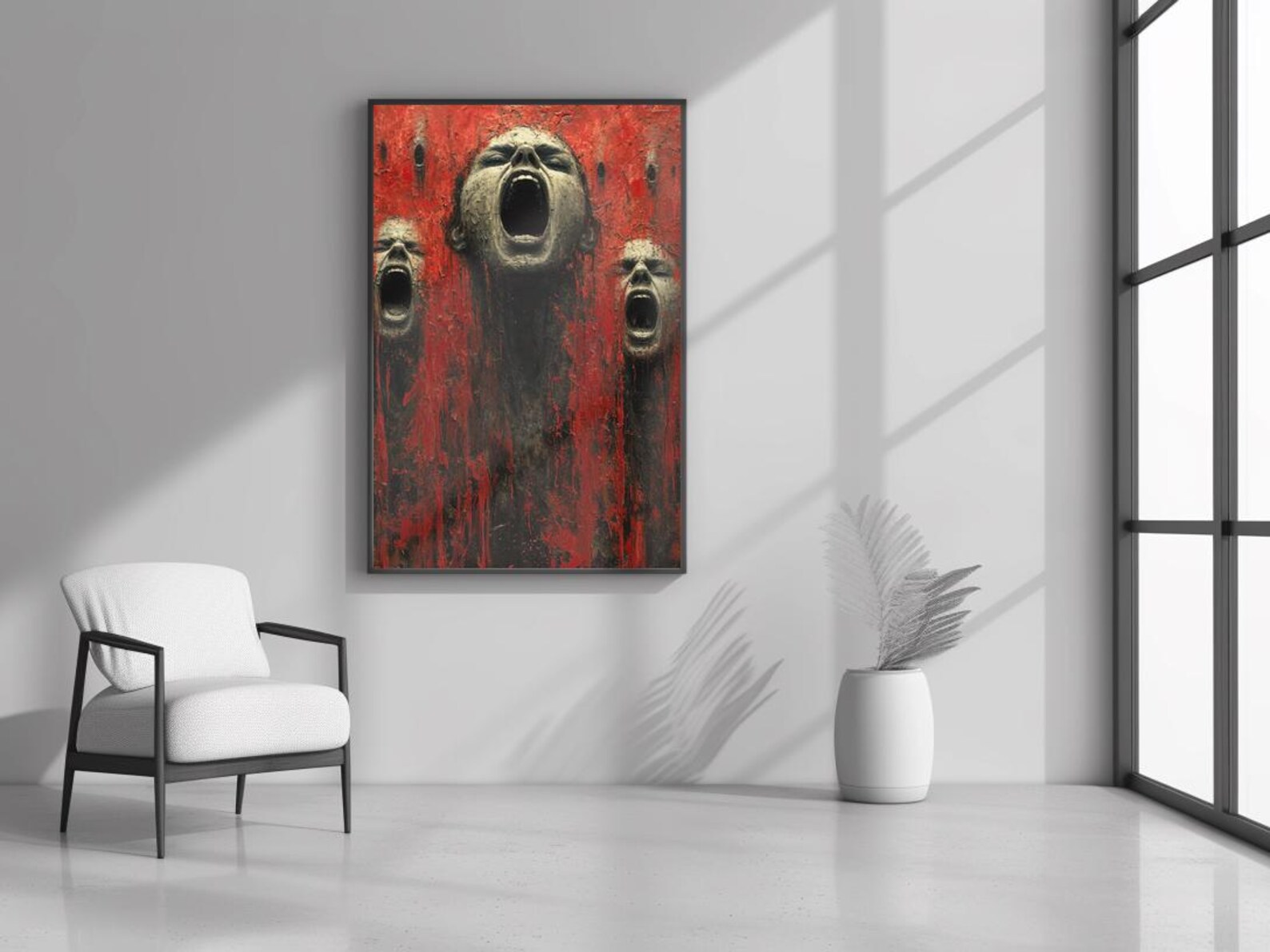 Screaming Faces Artwork Oil Painting Neo-expressionism Dystopian Art ...