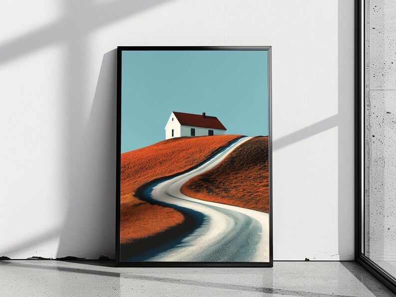 Ultrafine Detailed Hilltop House Poster Precisionism Art Charming ...