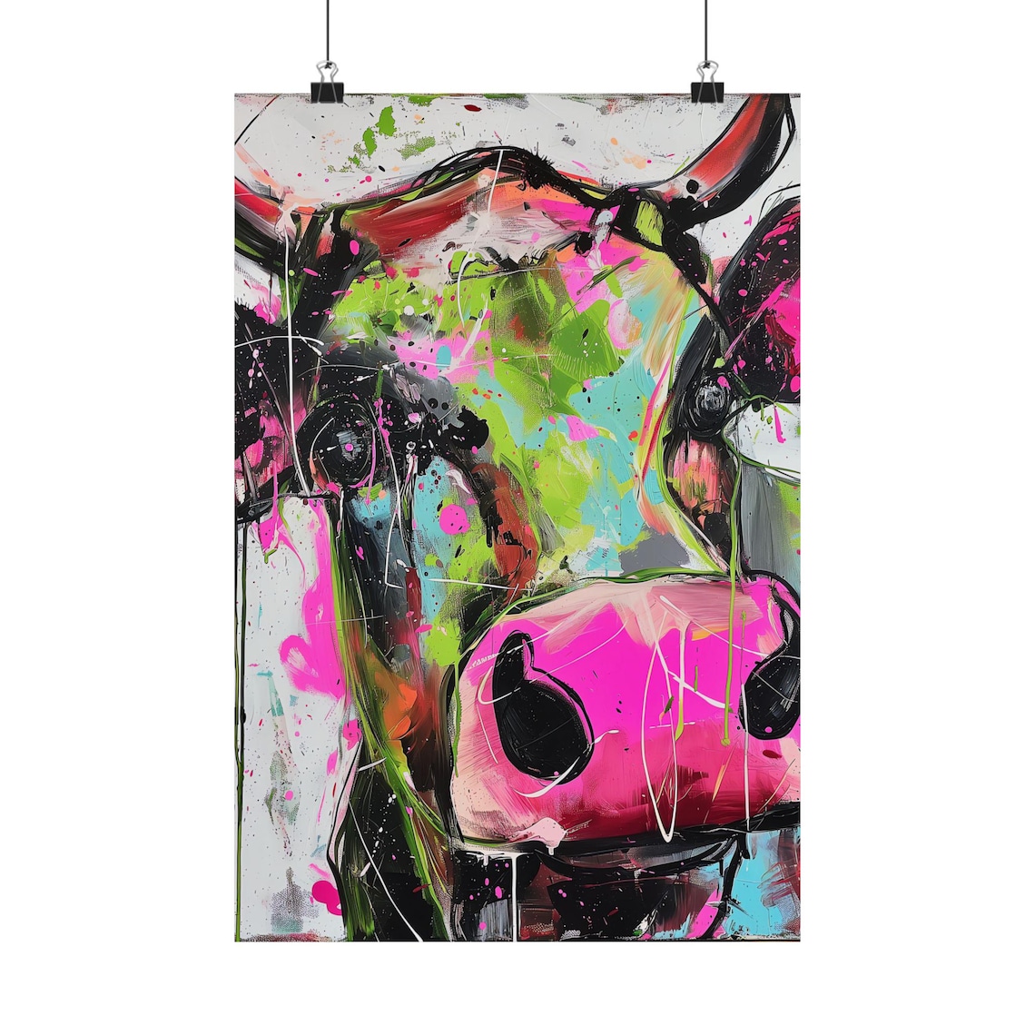 Abstract Cow Artwork Inspired by Neo-fauvism Pop Art Poster Trending ...