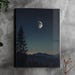 Moonlit Mountain Art Night Sky Forest Poster Space Landscape Trending ...
