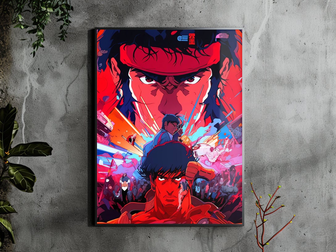 80s Retro Anime OVA Inspired Poster Art Neogeo Street Fighter Trend Man ...