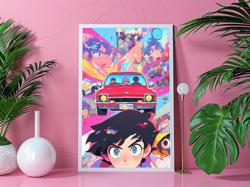 Anime Characters Auto Poster 80s Vibe Art OVA Style X4 X2 Series Retro ...