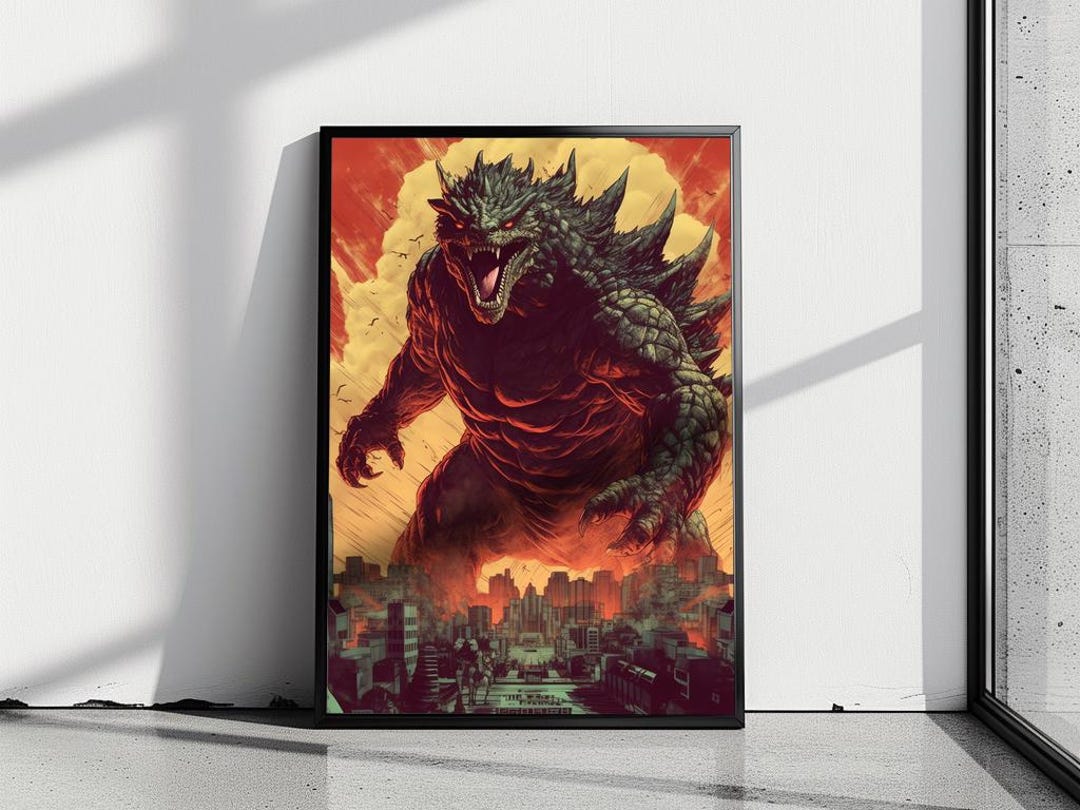 Shin Godzilla City Skyline Poster Comic Book Style Art Trending Spots ...