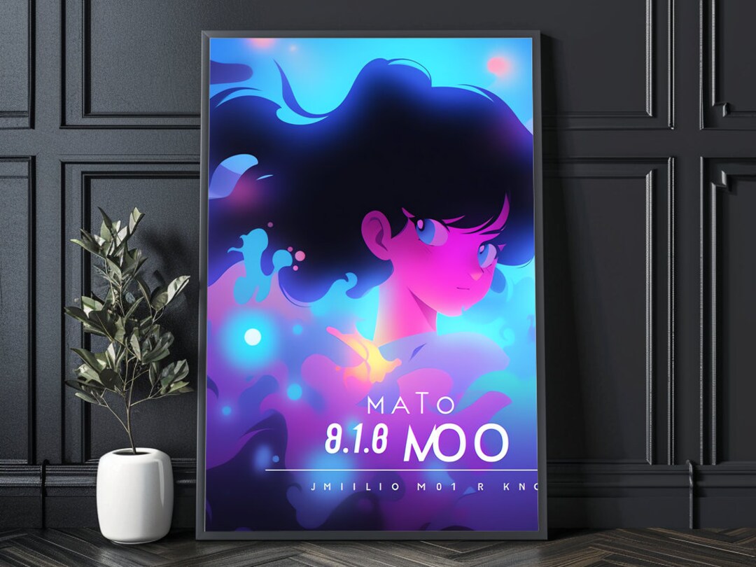 Anime Girl Cosmic Hair Poster Art Trending Artist Inspired Dreamy ...