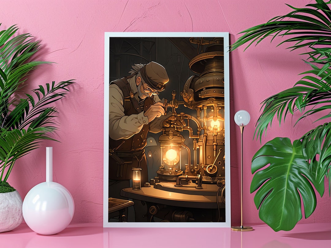 Steampunk Lab Poster Detailed Fantasy Art Artstation-inspired Concept ...