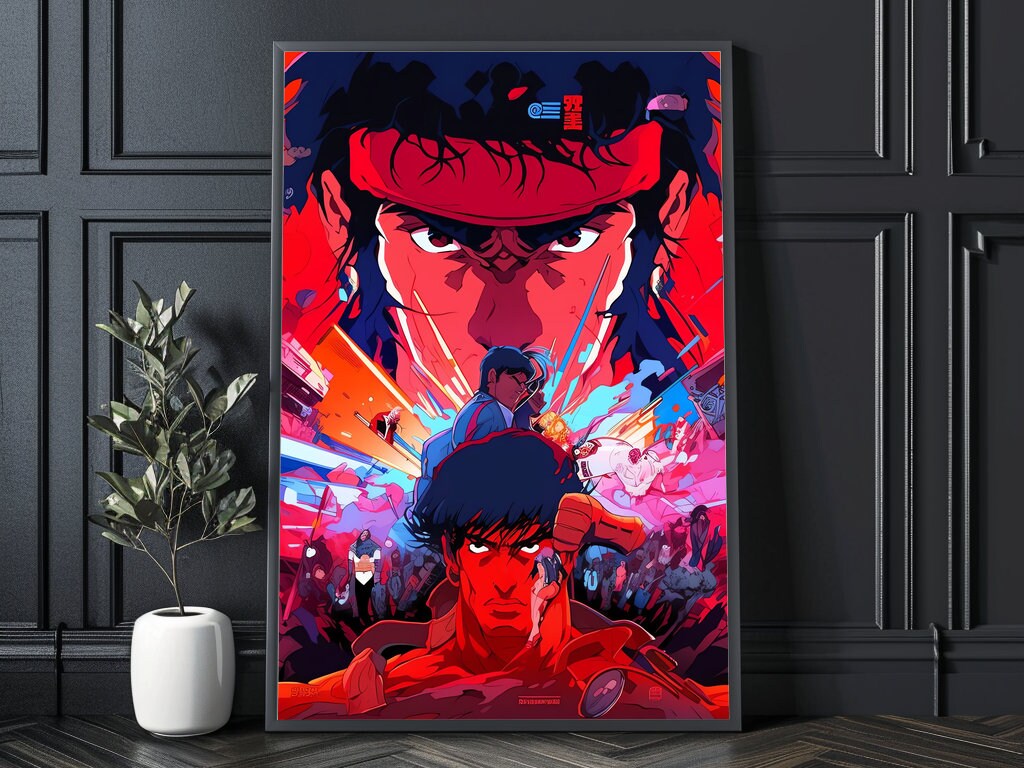80s Retro Anime OVA Inspired Poster Art Neogeo Street Fighter Trend Man ...