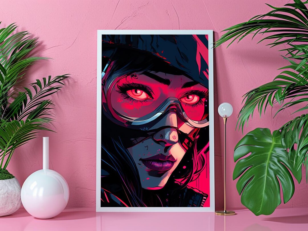 Cyberpunk Femme Fatale Poster Detailed Illustration Computer Art ...