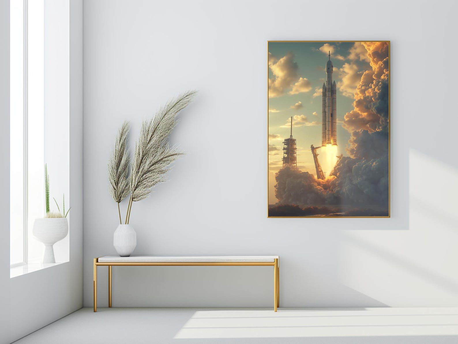 Space Shuttle Launch Poster Matte Painting Trending Unsplash Art Spacex ...