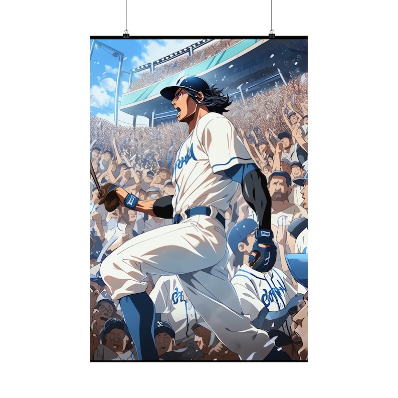 Baseball Player at Bat Field Poster Trending Anime Art Visual Key ...