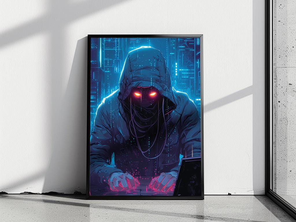 Cyberpunk Hacker Art Print Dan Mumford Inspired Award-winning Digital ...