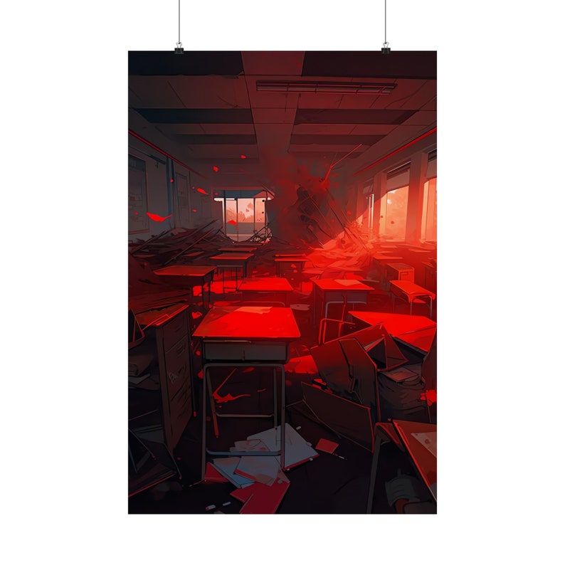 Anime Classroom Concept Art Poster Auto Destructive VFX Keyframe ...