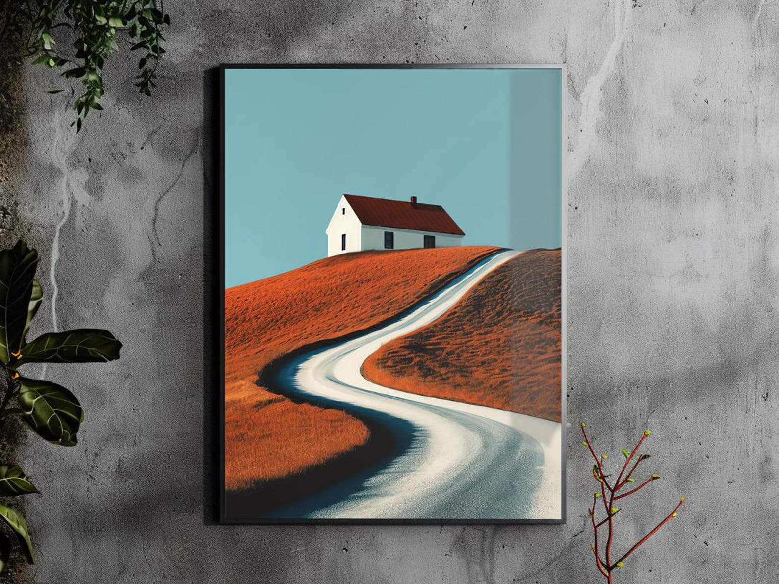 Ultrafine Detailed Hilltop House Poster Precisionism Art Charming ...
