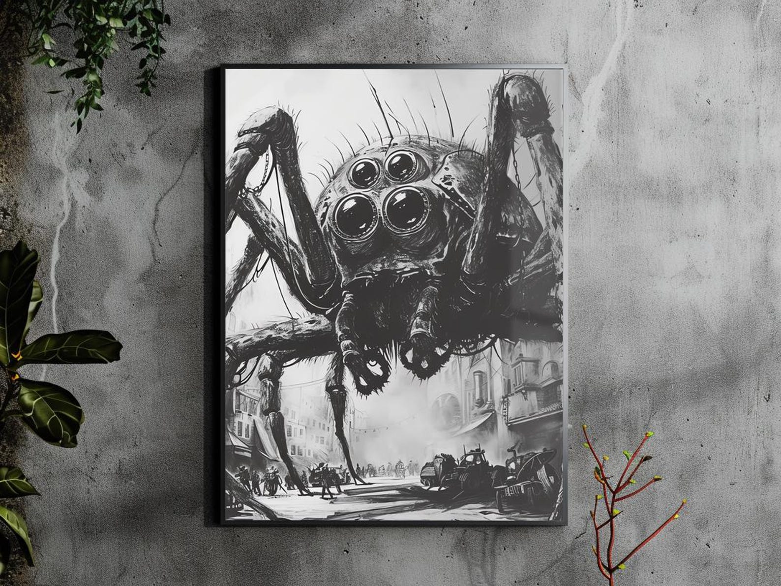 Monochrome Steampunk Spider Concept Art Altermodern RPG Rulebook ...