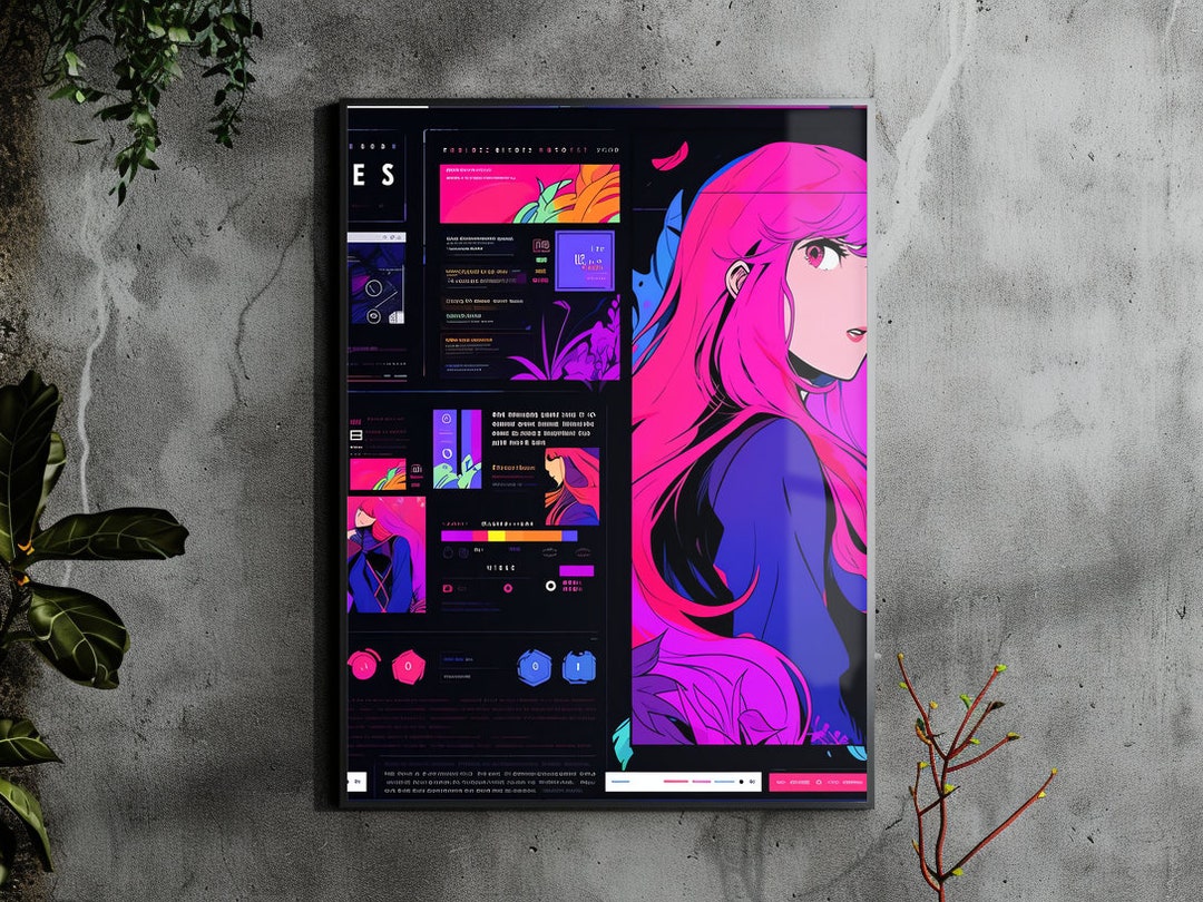 Pink Haired Girl Synchromism Art Poster Trending Art Award Winning ...