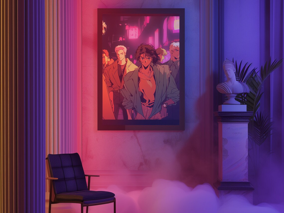 80s Anime Inspired Poster Cgsociety Serial Art OVA Style Group Unity X4 ...