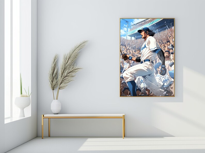 Baseball Player at Bat Field Poster Trending Anime Art Visual Key ...